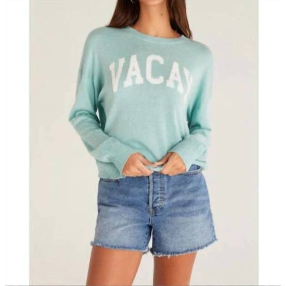 Z Supply | Sweaters | New Z Supply Vacay Sweater In Oasis Blue | Poshmark